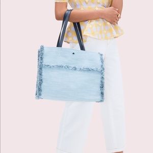 kate spade | Bags | Kate Spade Sam Denim Large Pocket Tote | Poshmark